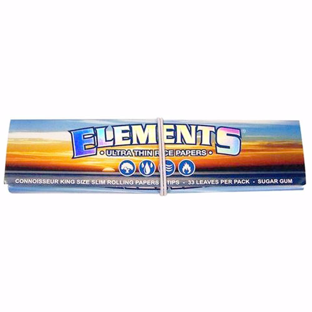 ELEMENT'S KING SIZE SLIM CONNOISSEUR ULTRA THIN RICE ROLLING PAPERS ...