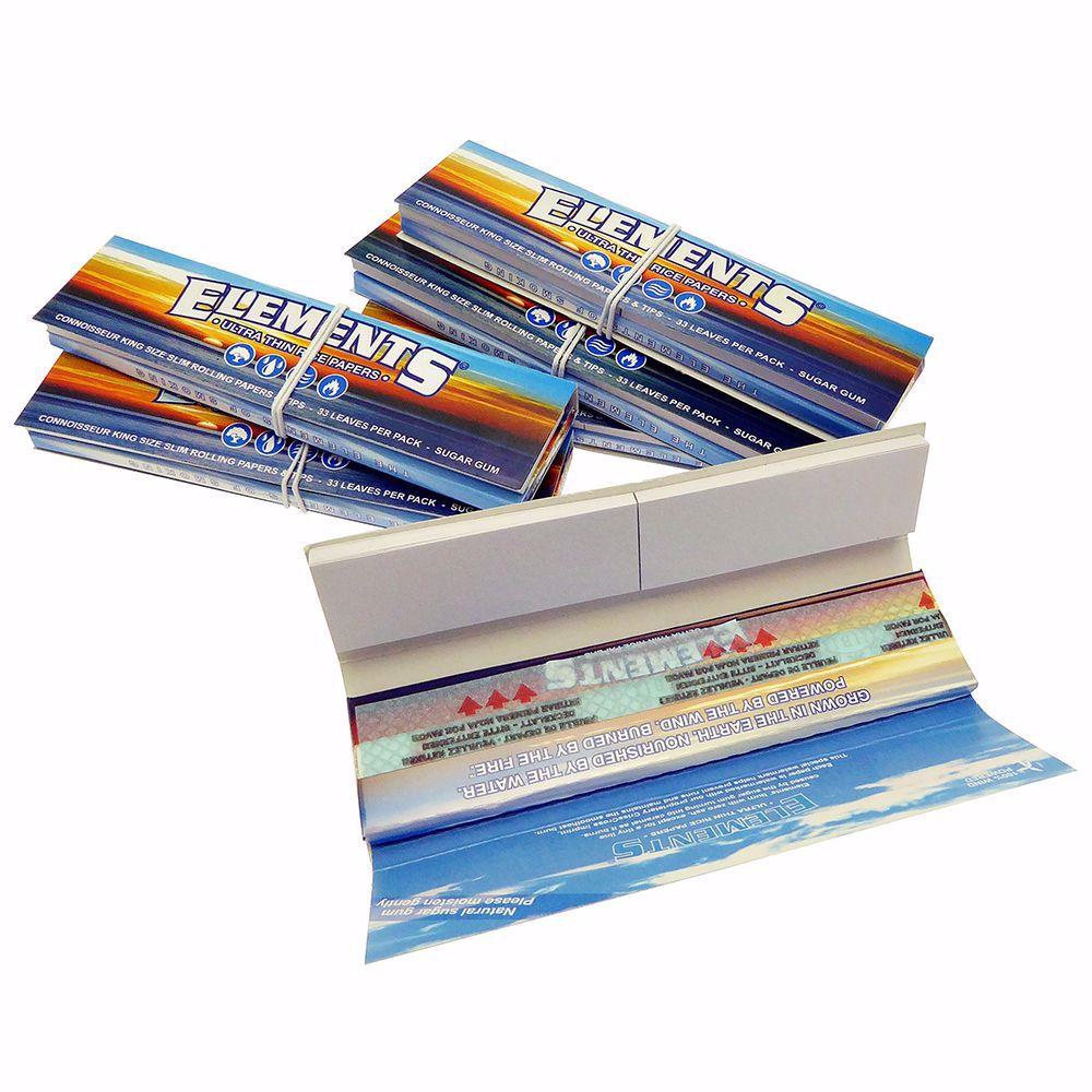 ELEMENT'S KING SIZE SLIM CONNOISSEUR ULTRA THIN RICE ROLLING PAPERS ...