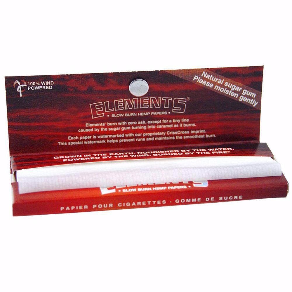 Element's Red 1 1/4 Size Hemp Rolling Papers | Rolling Ace