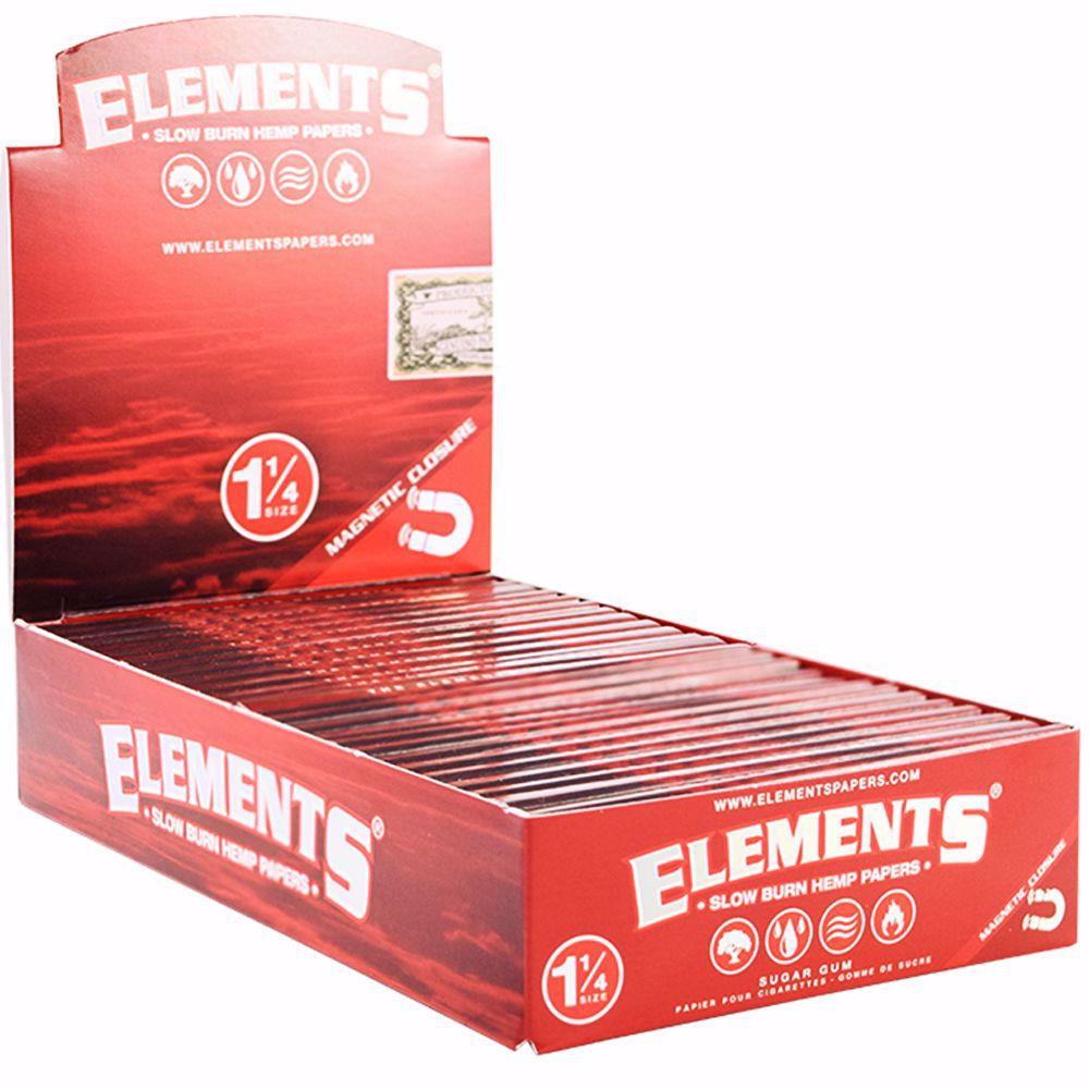 Element's Red 1 1/4 Size Hemp Rolling Papers | Rolling Ace