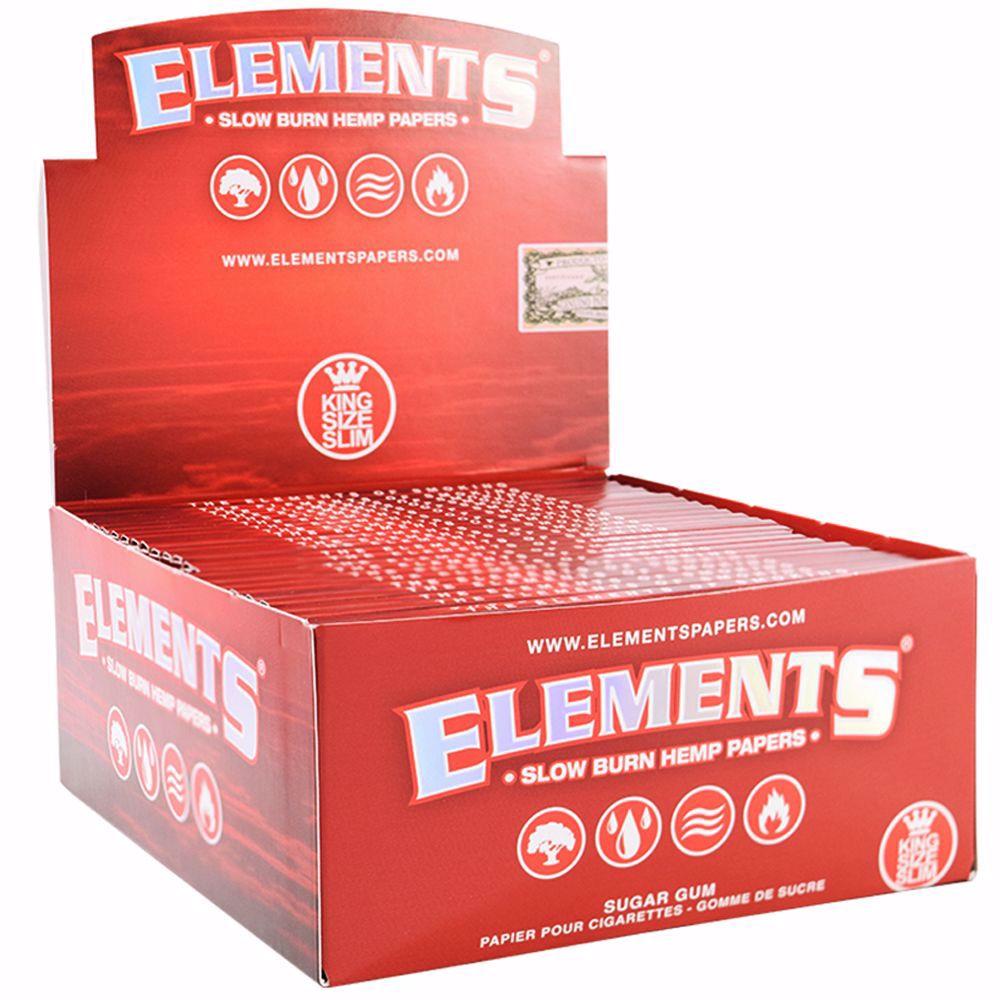 Element's Red King Size Slim Hemp Rolling Papers | Rolling Ace