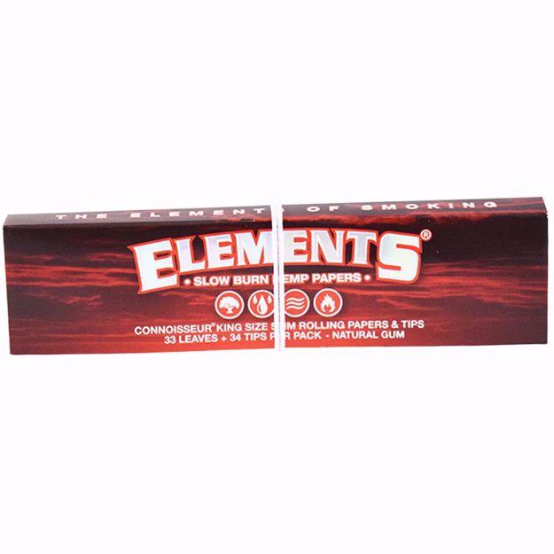ELEMENT'S RED KING SIZE SLIM CONNOISSEUR SLOW BURN HEMP PAPERS + TIPS ...