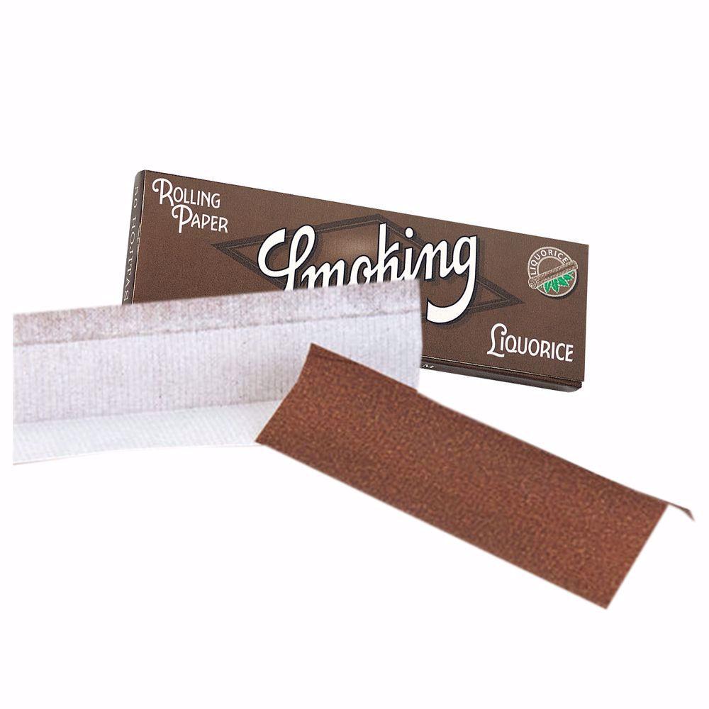 SMOKING #8 LIQUORICE FLAVORED SINGLE WIDE ROLLING PAPERS | Rolling Ace