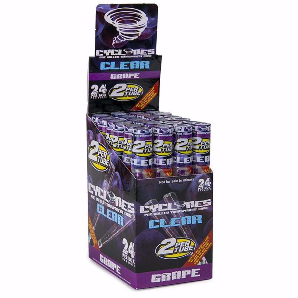 CYCLONES CLEAR GRAPE FLAVORED PRE ROLLED TRANSPARENT CONES | Rolling Ace