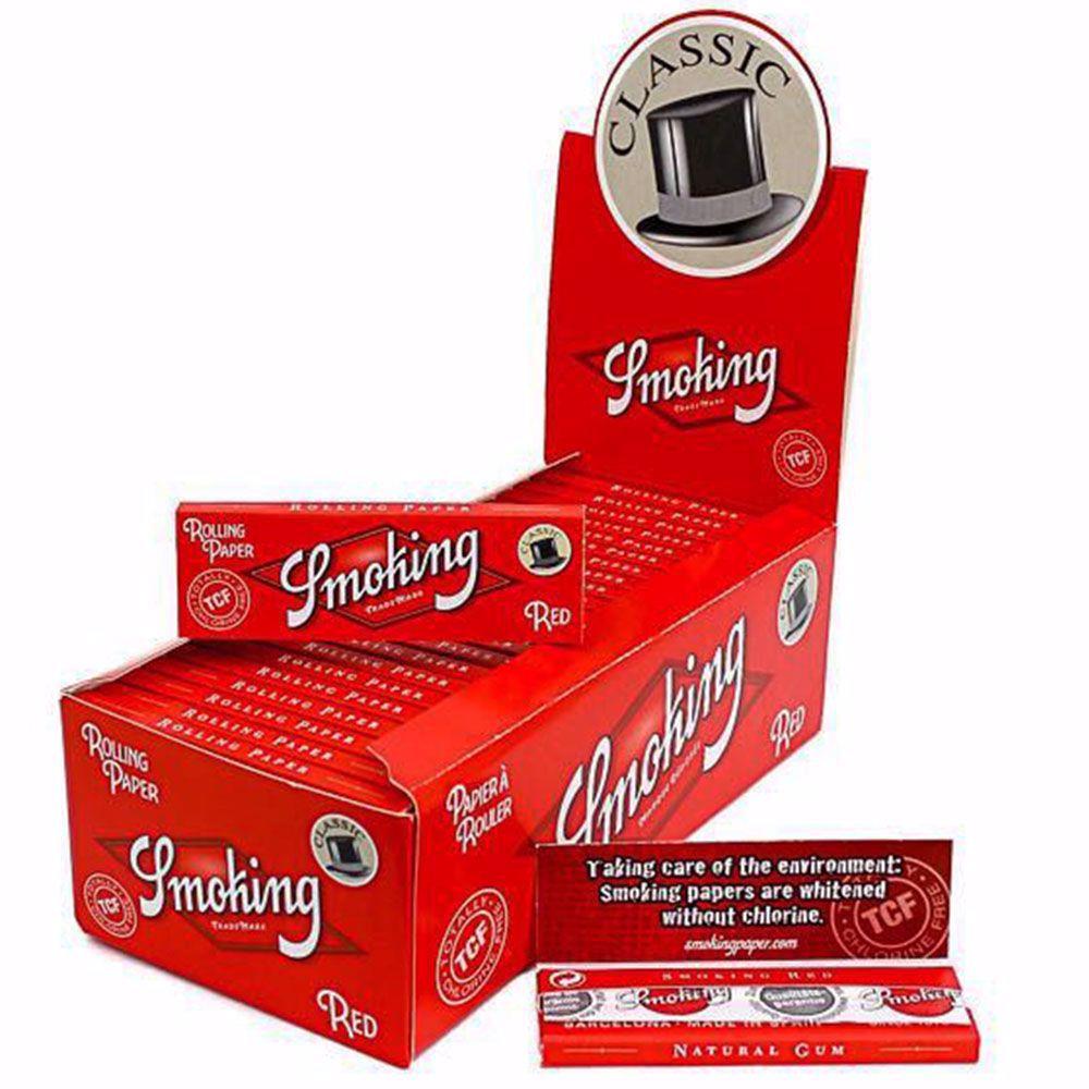 SMOKING #8 RED SINGLE WIDE ROLLING PAPERS | Rolling Ace