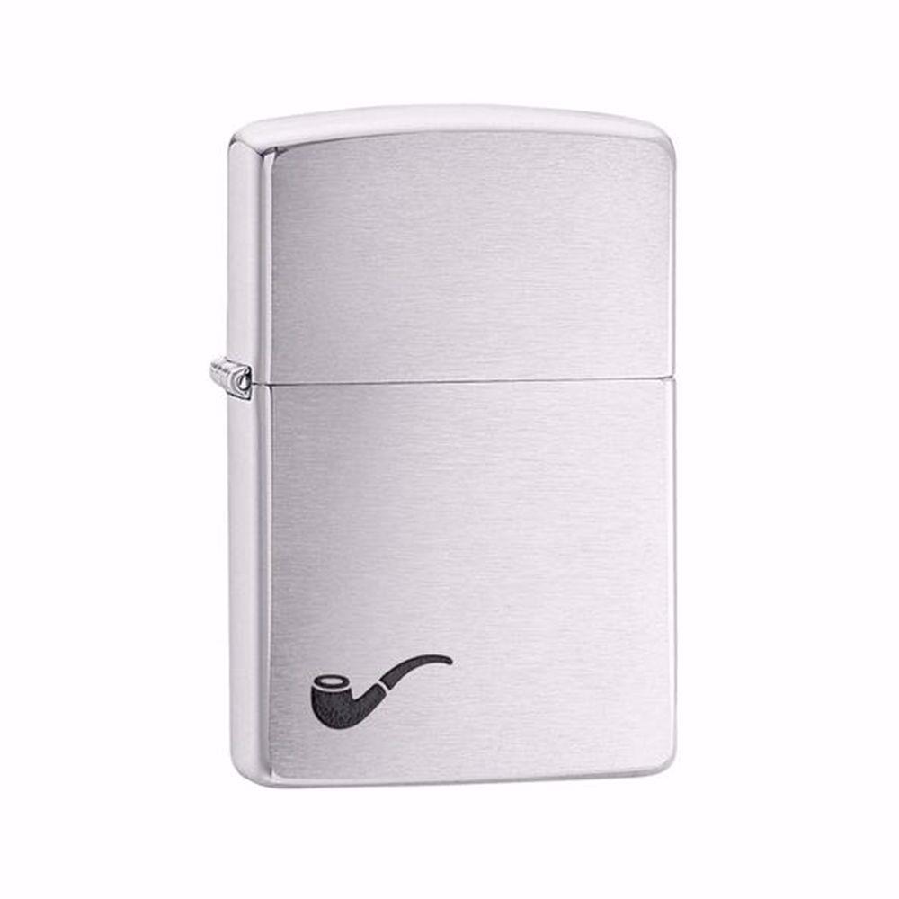 PIPE BRUSHED CHROME ZIPPO 200PL LIGHTER | Rolling Ace