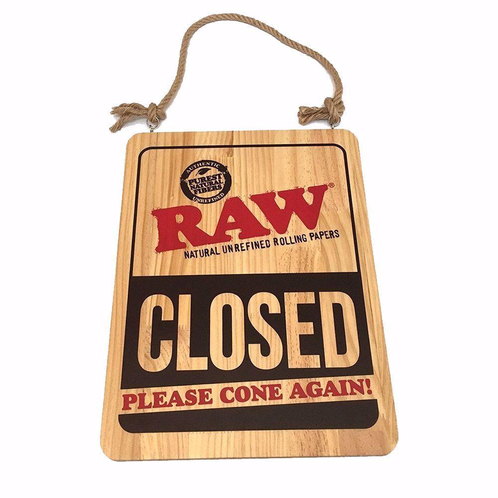 RAW WOODEN OPEN & CLOSED SIGN | Rolling Ace