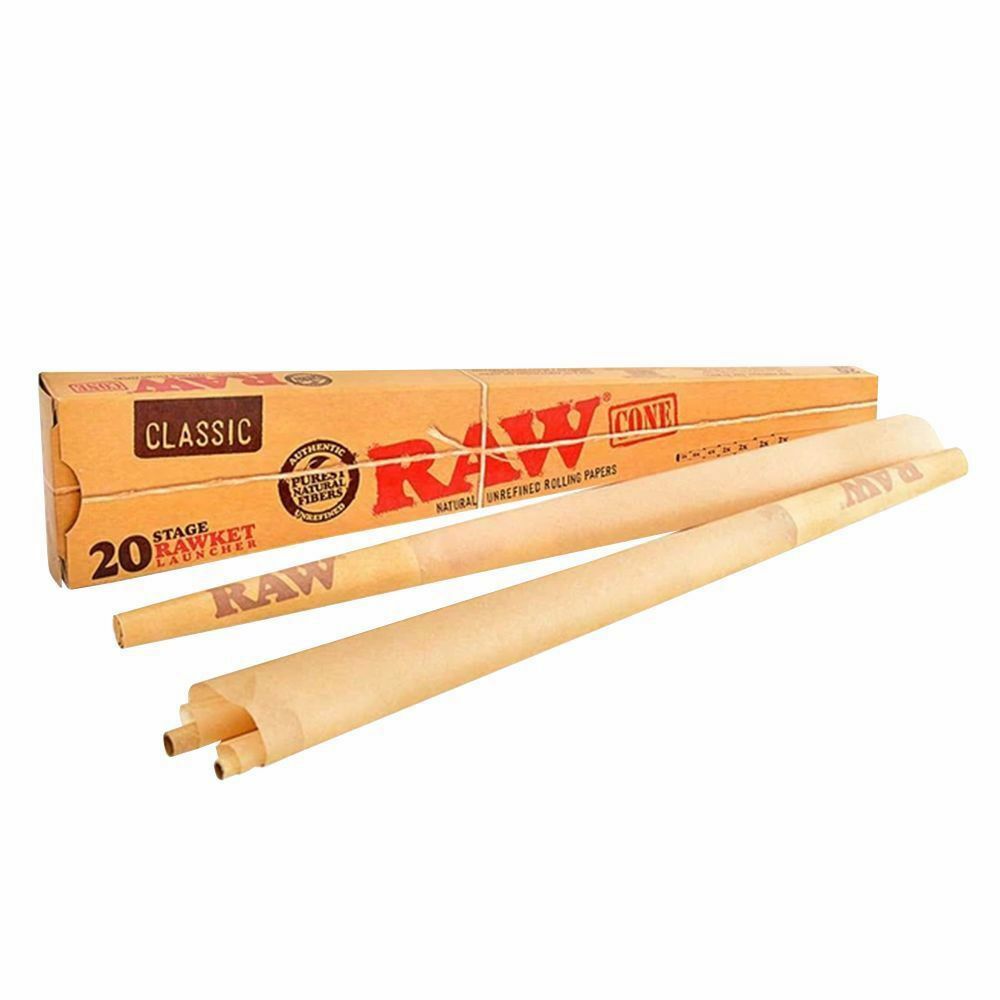 Raw 20 Stage RAWket Launcher Pre-Rolled Cones | Rolling Ace
