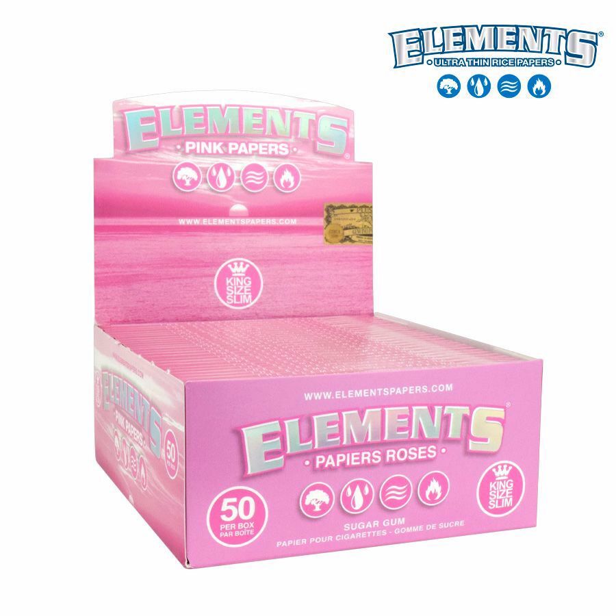 Elements Pink King Size Slim Rolling Papers | Rolling Ace